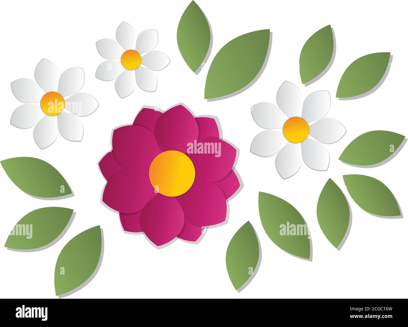 flower ,cut out style, vector graphic design element Stock Vector Image ...