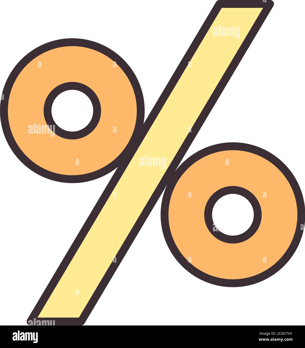 percentage line and fill style icon design, Math finance and education ...