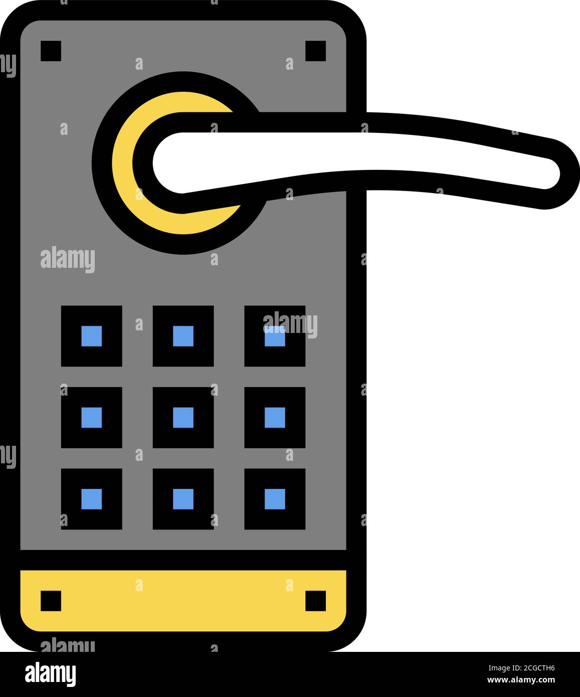 door lock with password color icon vector isolated illustration Stock ...