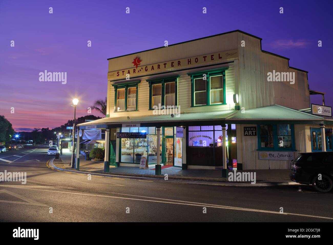 The historic "Star and Garter" hotel in Coromandel, New Zealand, in the ...