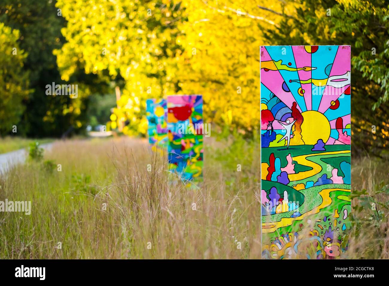 Go Out Doors, a Bruce Freeman Rail Trail Public Art Project Stock Photo ...