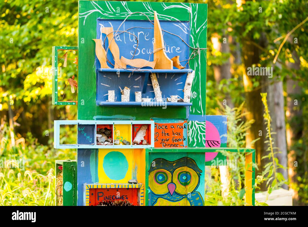Go Out Doors, a Bruce Freeman Rail Trail Public Art Project Stock Photo ...