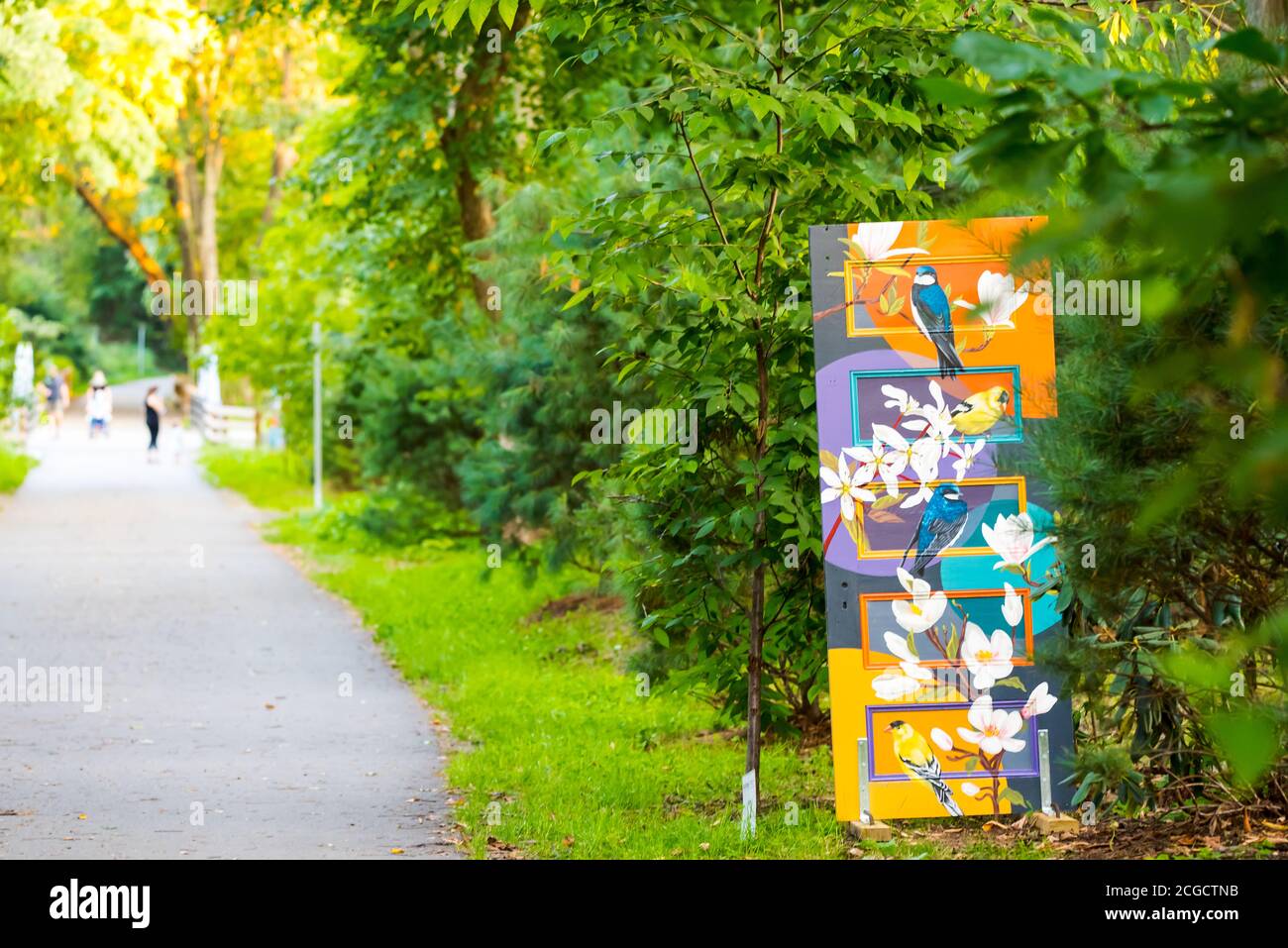 Go Out Doors, a Bruce Freeman Rail Trail Public Art Project Stock Photo ...