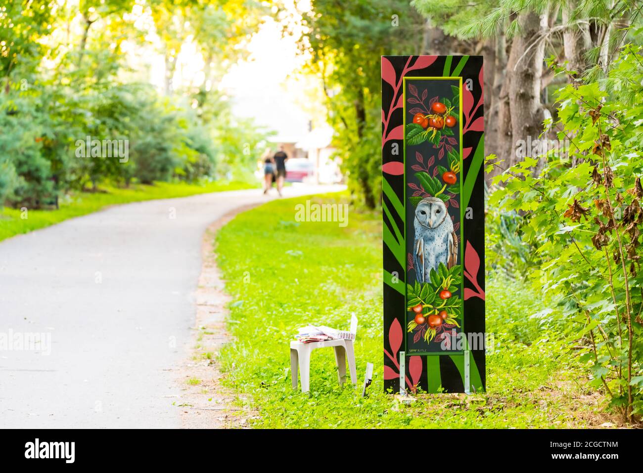 Go Out Doors, a Bruce Freeman Rail Trail Public Art Project Stock Photo ...