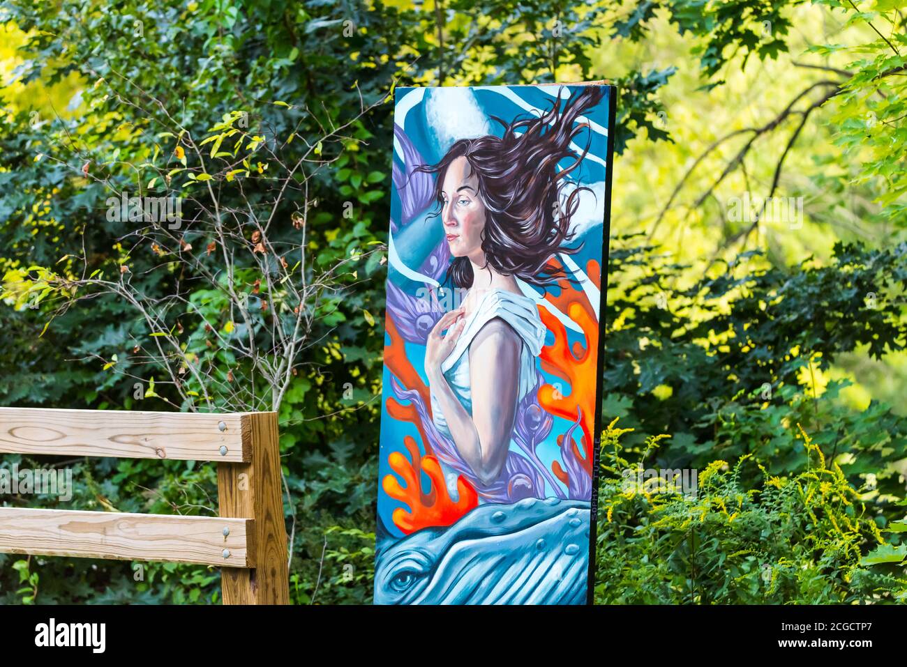 Go Out Doors, a Bruce Freeman Rail Trail Public Art Project Stock Photo ...