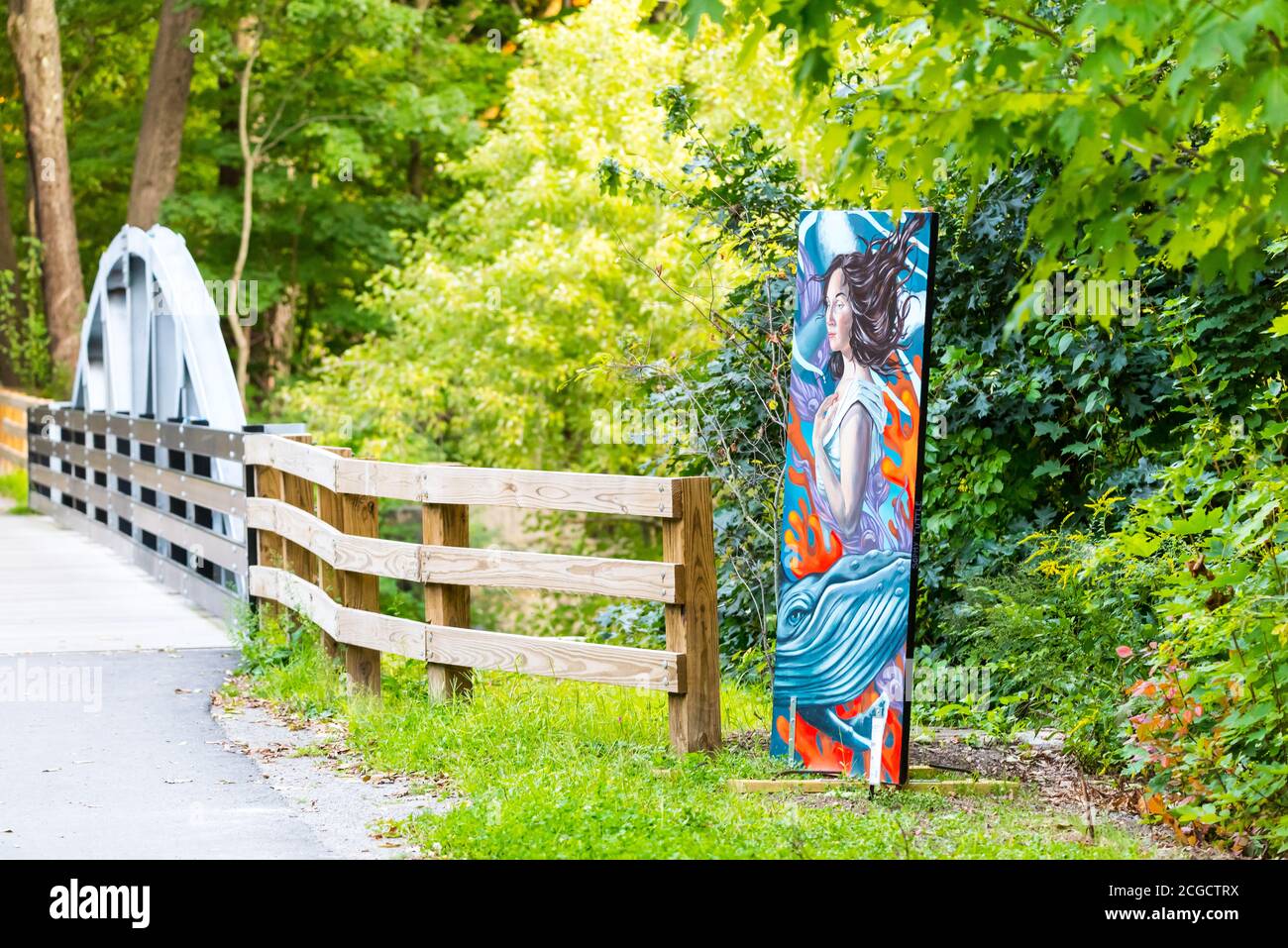 Go Out Doors, a Bruce Freeman Rail Trail Public Art Project Stock Photo ...