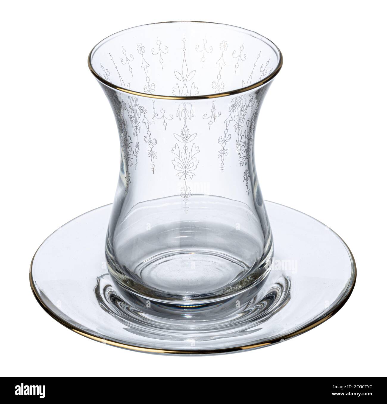 Empty glass for tea isolated on white Stock Photo - Alamy