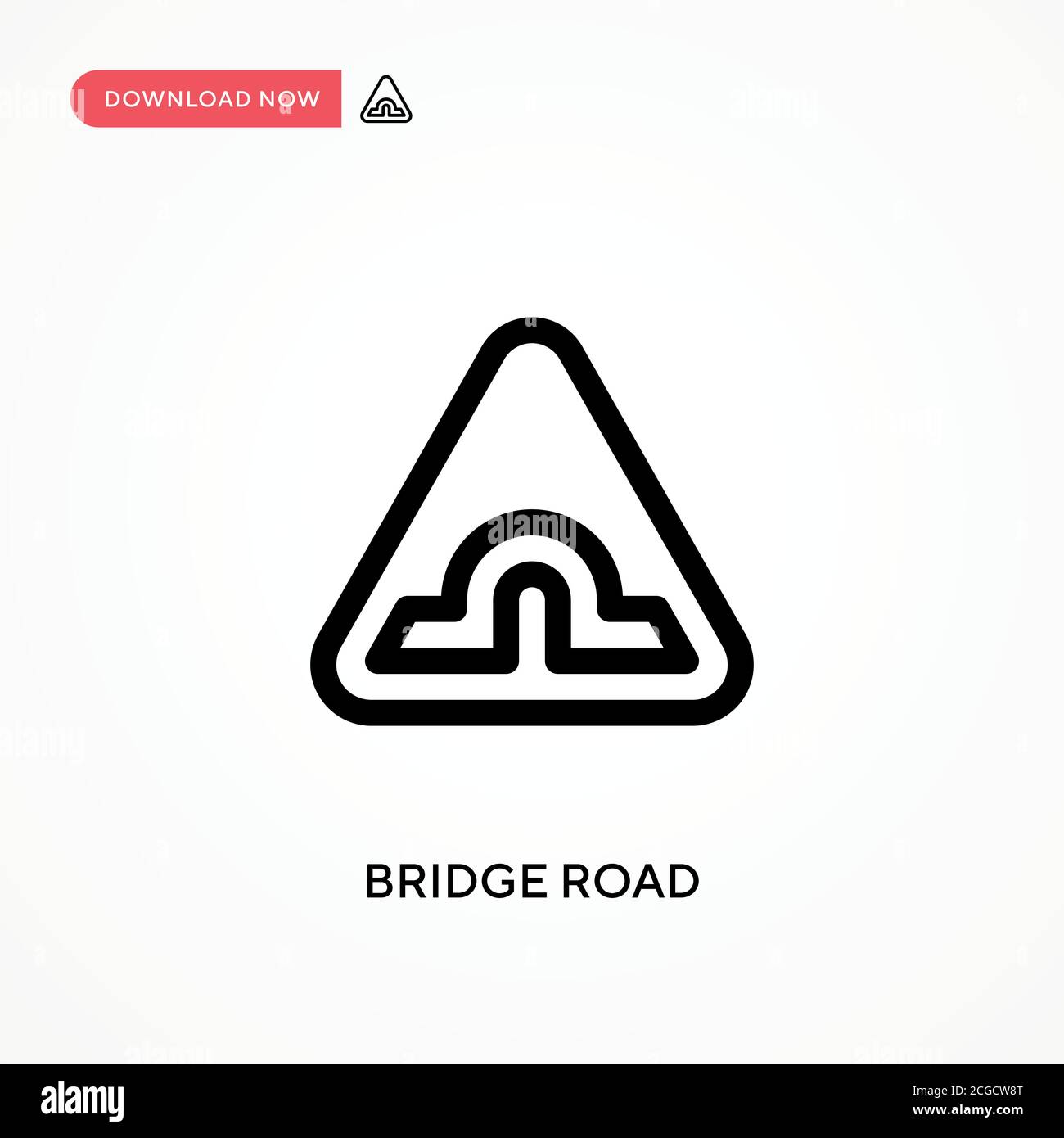 Bridge road Simple vector icon. Modern, simple flat vector illustration ...