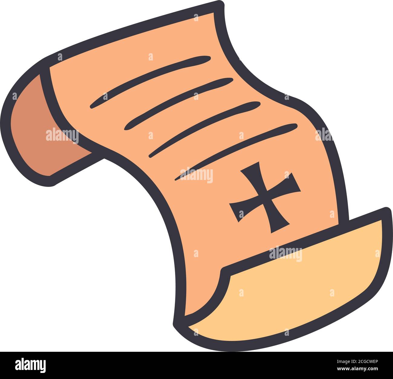 Columbus cross on paper line and fill style icon design of america and ...