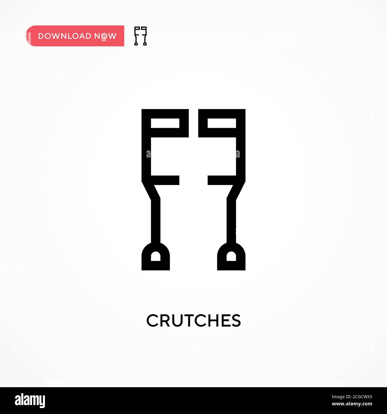 Crutches Simple vector icon. Modern, simple flat vector illustration ...