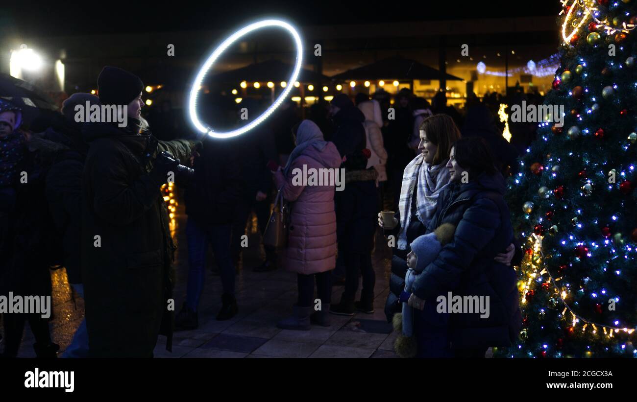 Visitor enjoying the Mimi Castle wine festival in Chisinau, Moldova ...