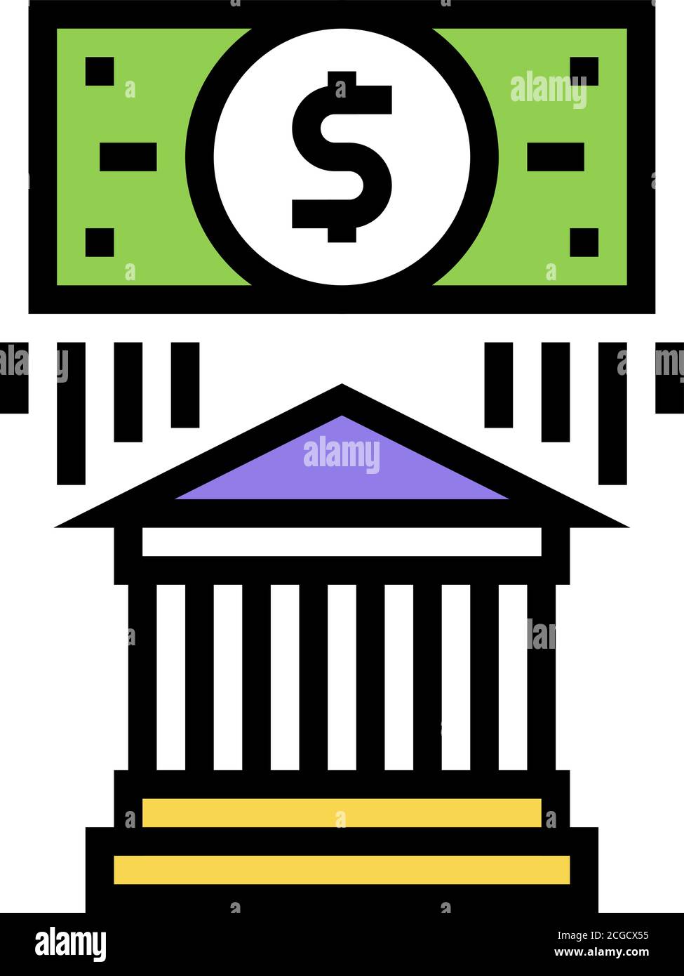 bank safe money color icon vector isolated illustration Stock Vector ...