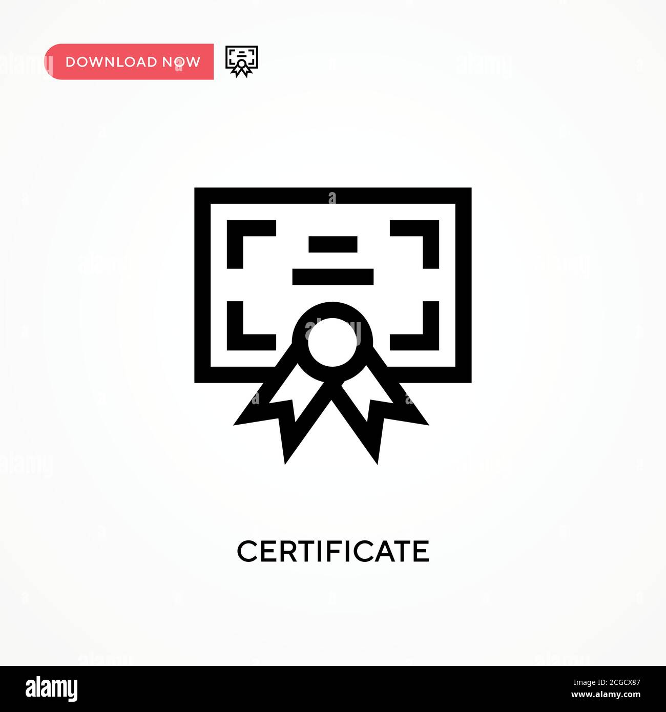 Certificate Simple vector icon. Modern, simple flat vector illustration ...