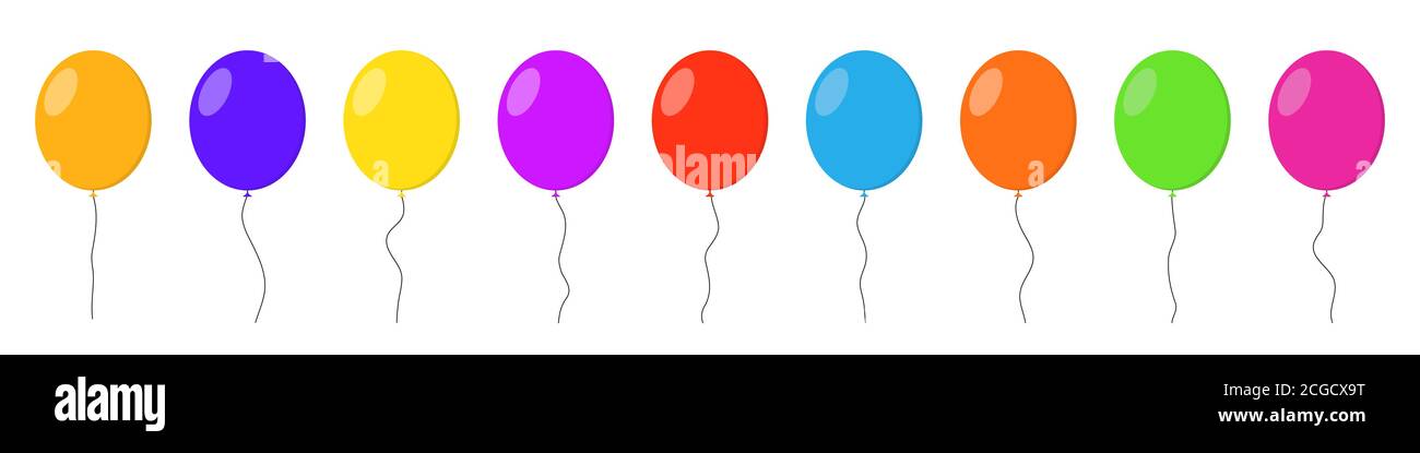 Birthday Balloons Border Horizontal