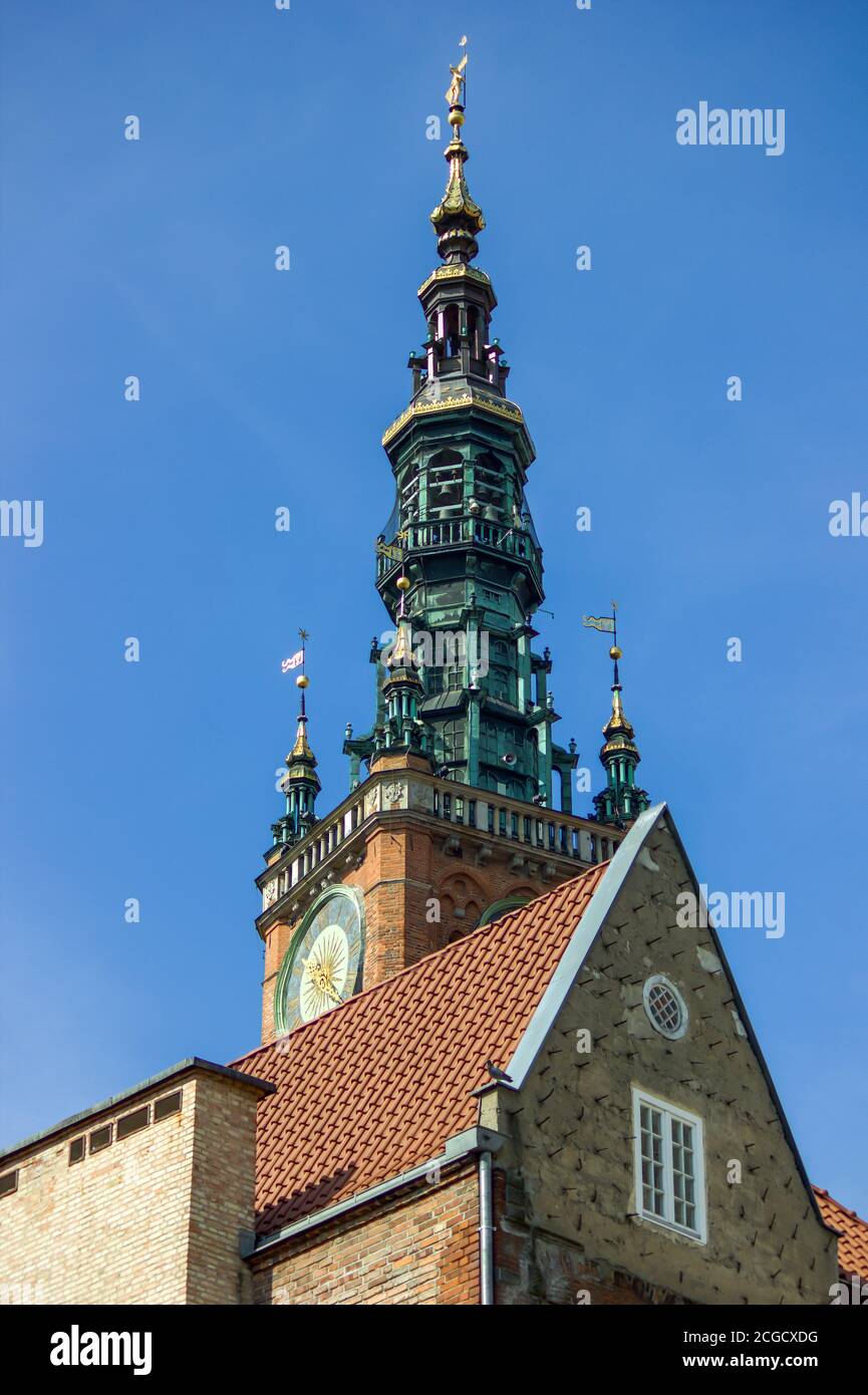 Gdansk, North Poland - August 15, 2020: Top view of polish architecture ...
