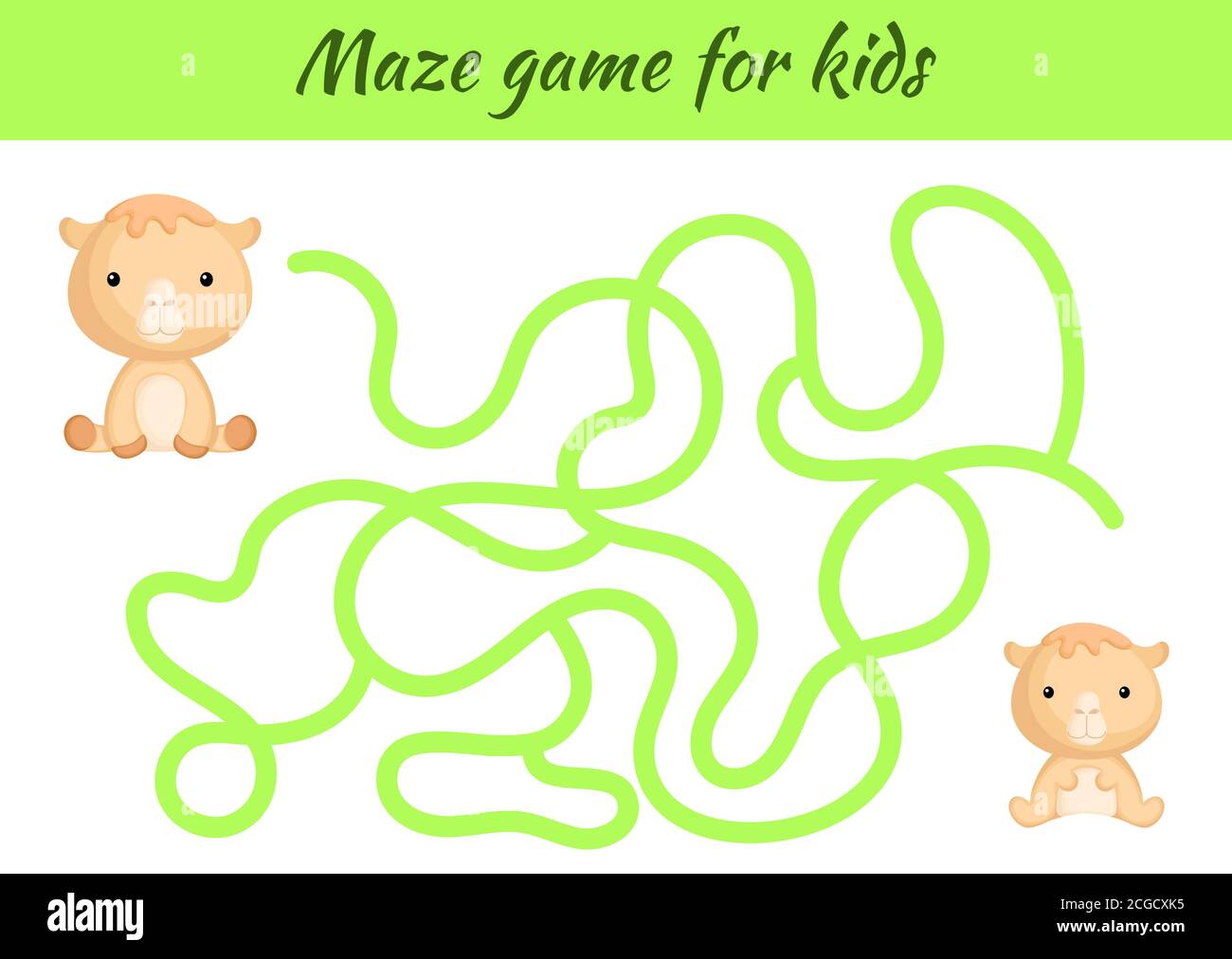 Funny maze or labyrinth game for kids. Help mother find path to baby ...