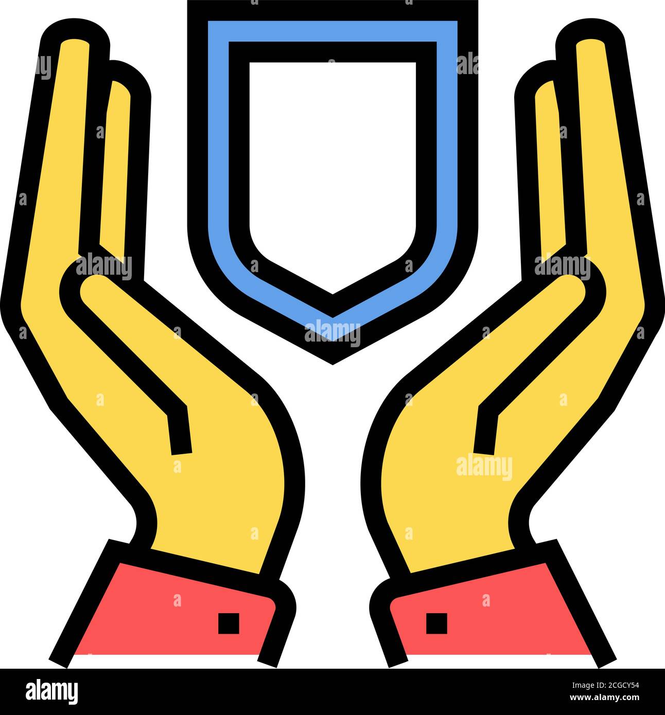 hand hold shield color icon vector isolated illustration Stock Vector ...