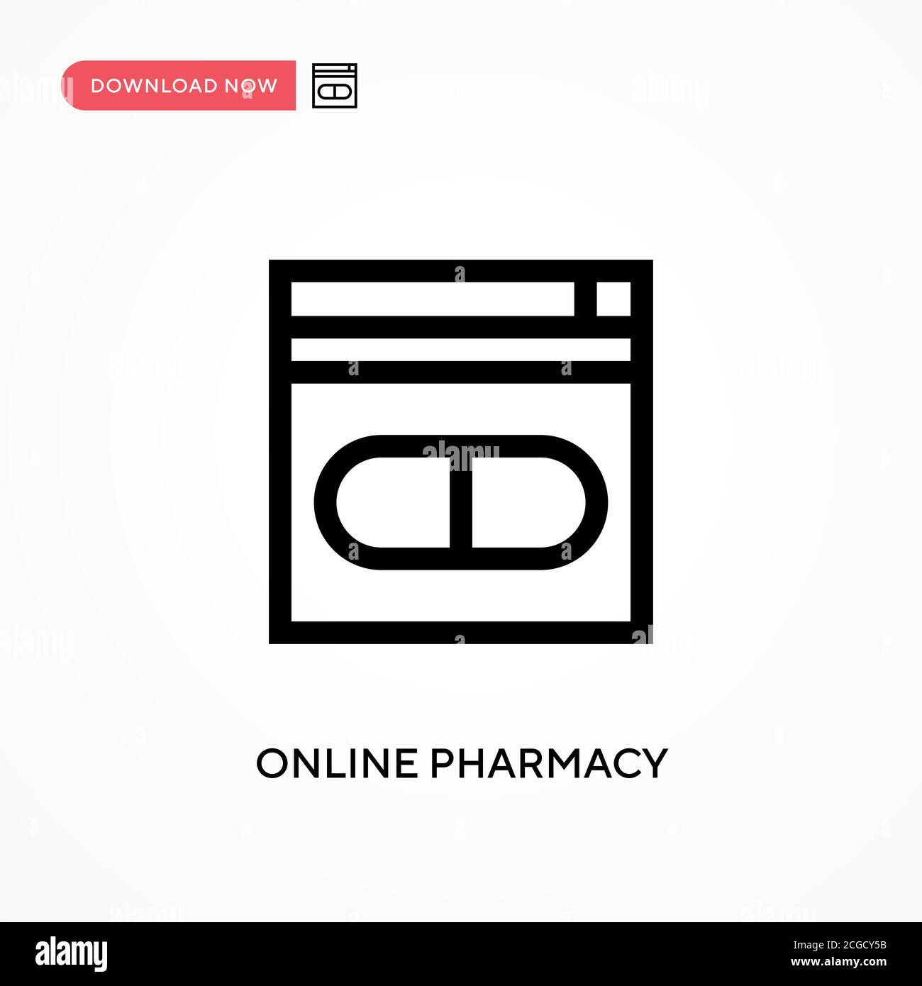 Online pharmacy Simple vector icon. Modern, simple flat vector illustration for web site or ...