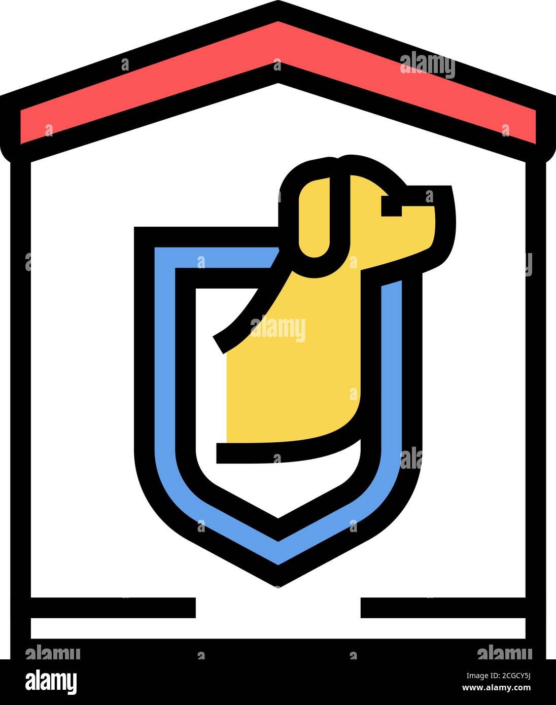 dog guard color icon vector isolated illustration Stock Vector Image ...