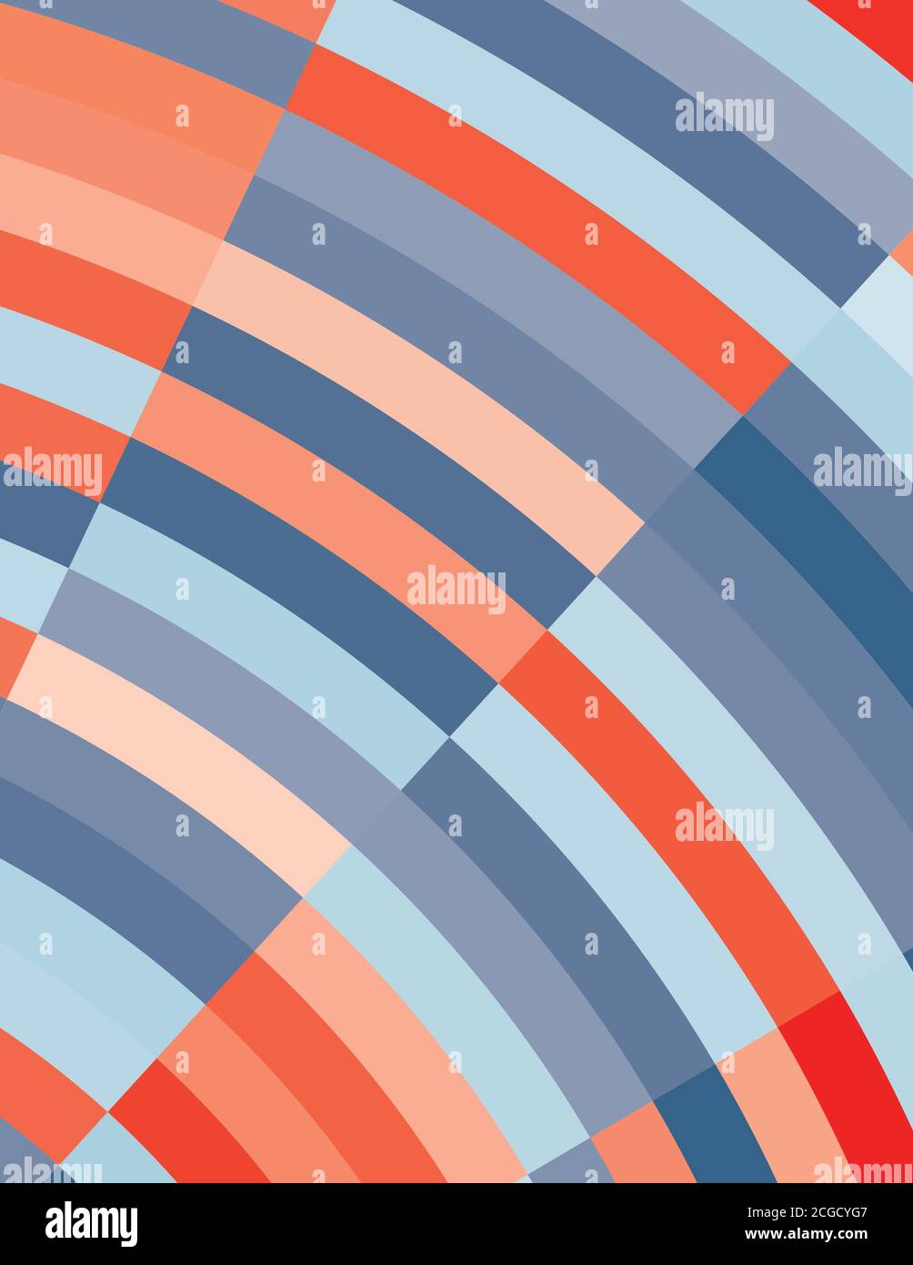 Abstract vertical background with powder blue and orange arcs. Simple ...