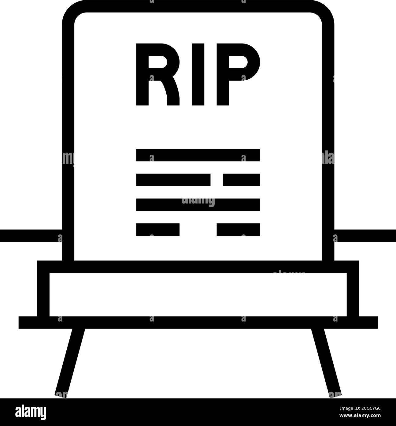 rip gravestone line icon vector isolated illustration Stock Vector ...