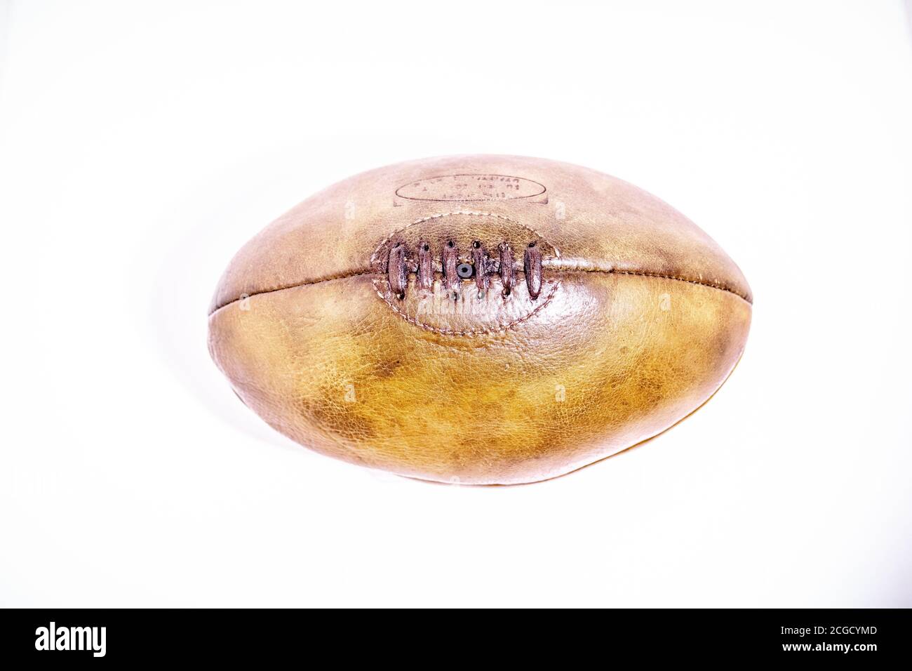 Vintage Leather Football Stock Photo - Alamy