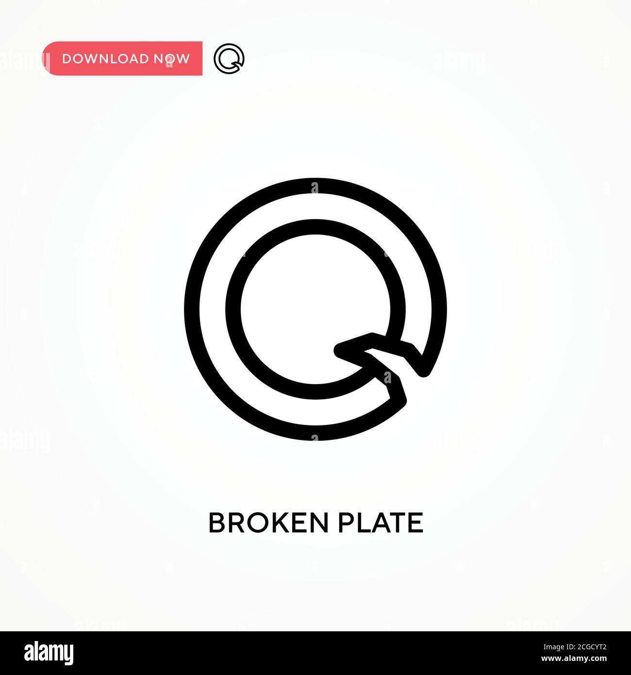 Broken plate Simple vector icon. Modern, simple flat vector ...