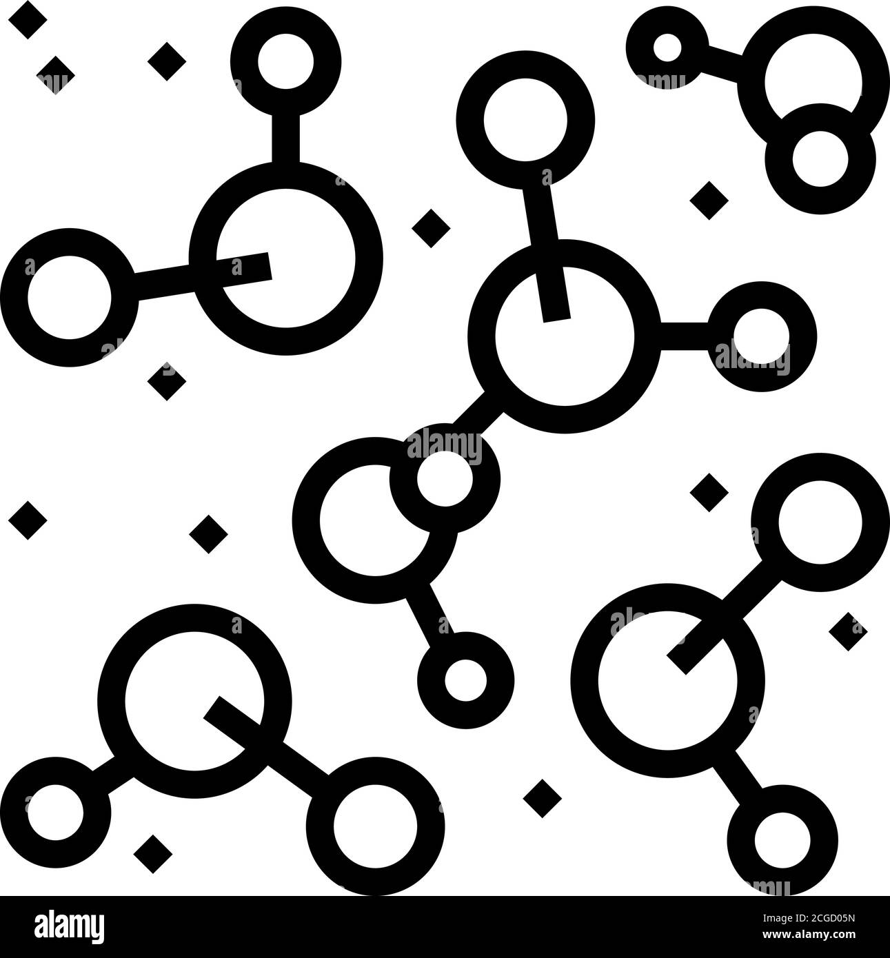 chemical molecule line icon vector isolated illustration Stock Vector ...