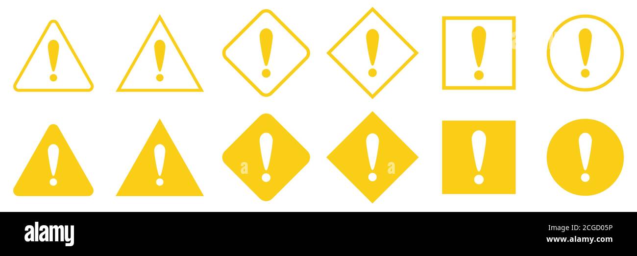 Set of warning signs. Danger icons isolated. Vector illustration ...