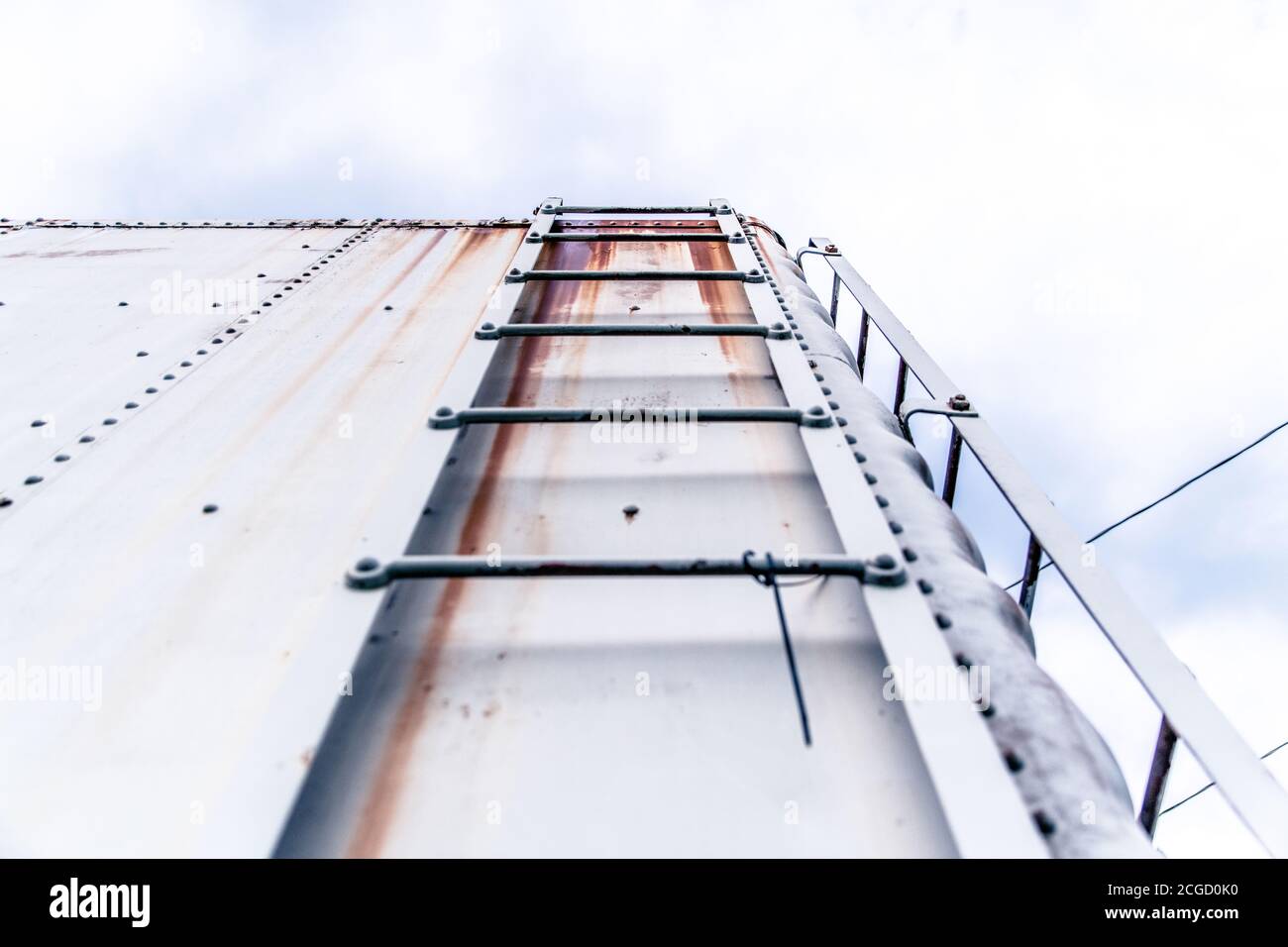 White metal boxcar ladder Stock Photo - Alamy