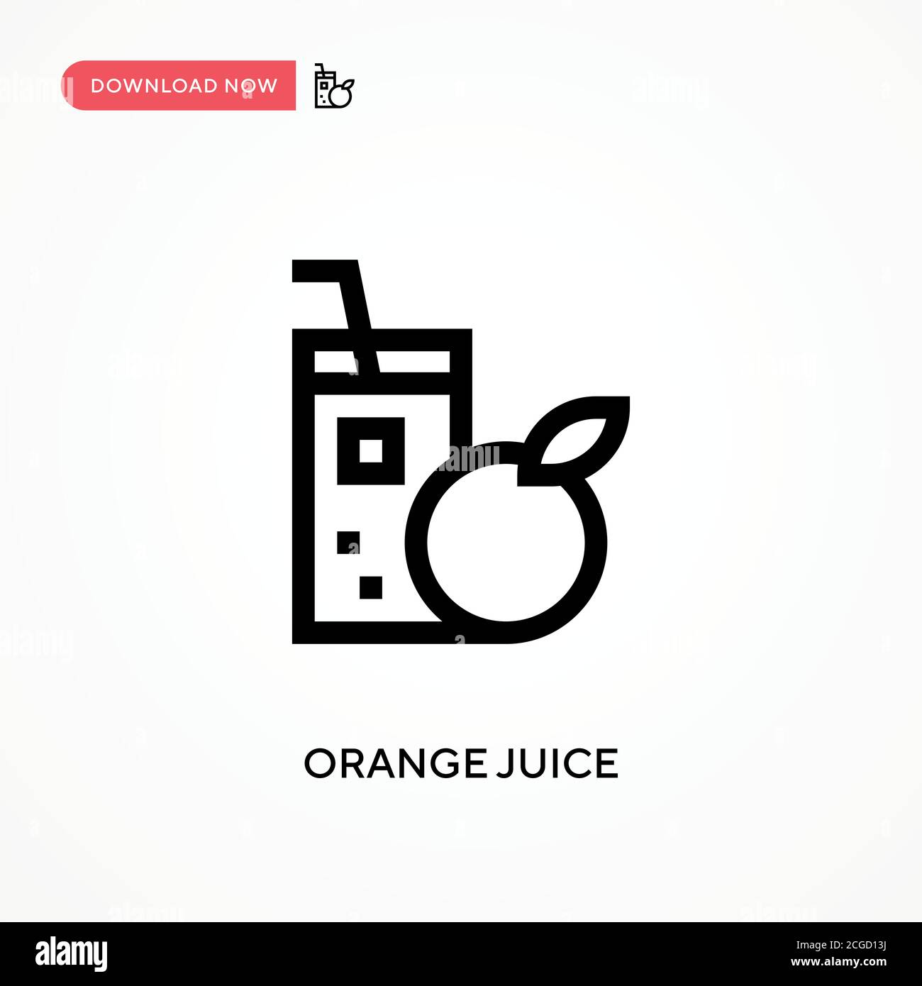 Orange juice Simple vector icon. Modern, simple flat vector illustration for web site or mobile ...