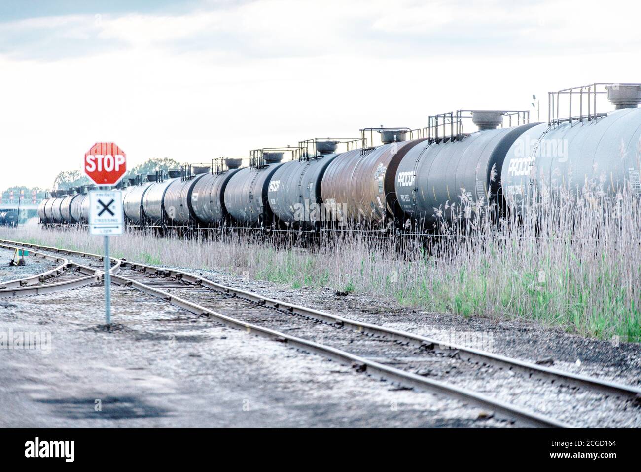 Rail with tanker cars Stock Photo - Alamy