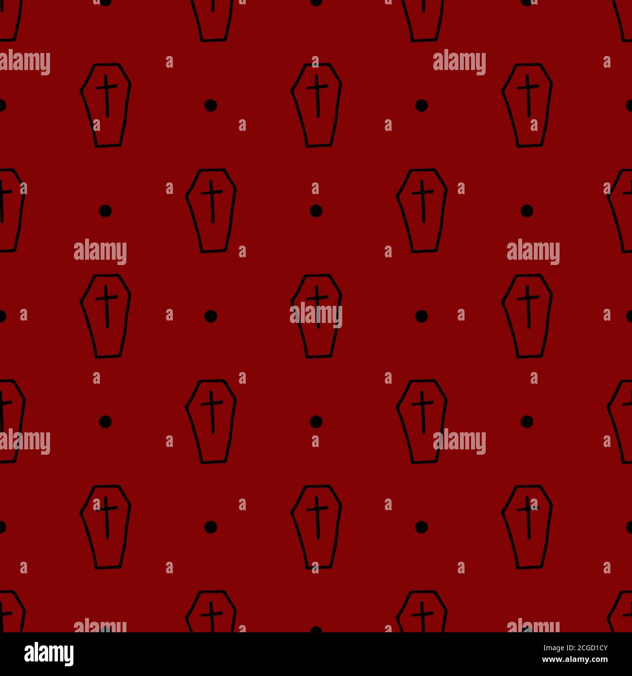 Autumn seamless pattern with coffins. Endless texture for wallpaper ...