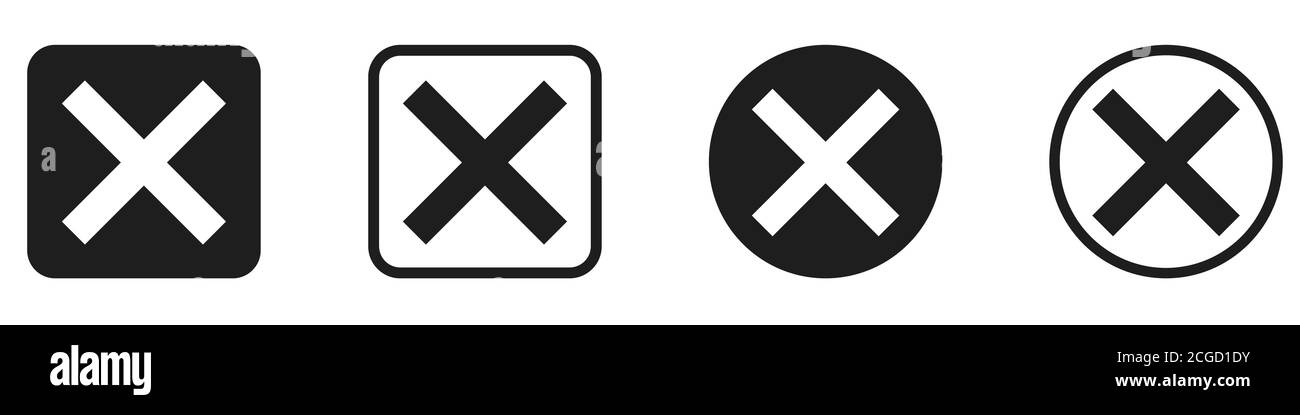 Set of cross icons isolated on white background. Vector illustration ...