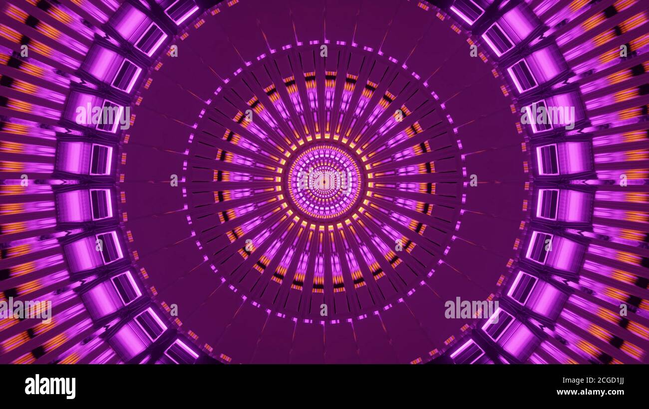 Shrinking Neon Light through Passage 4k uhd 3d illustration background ...