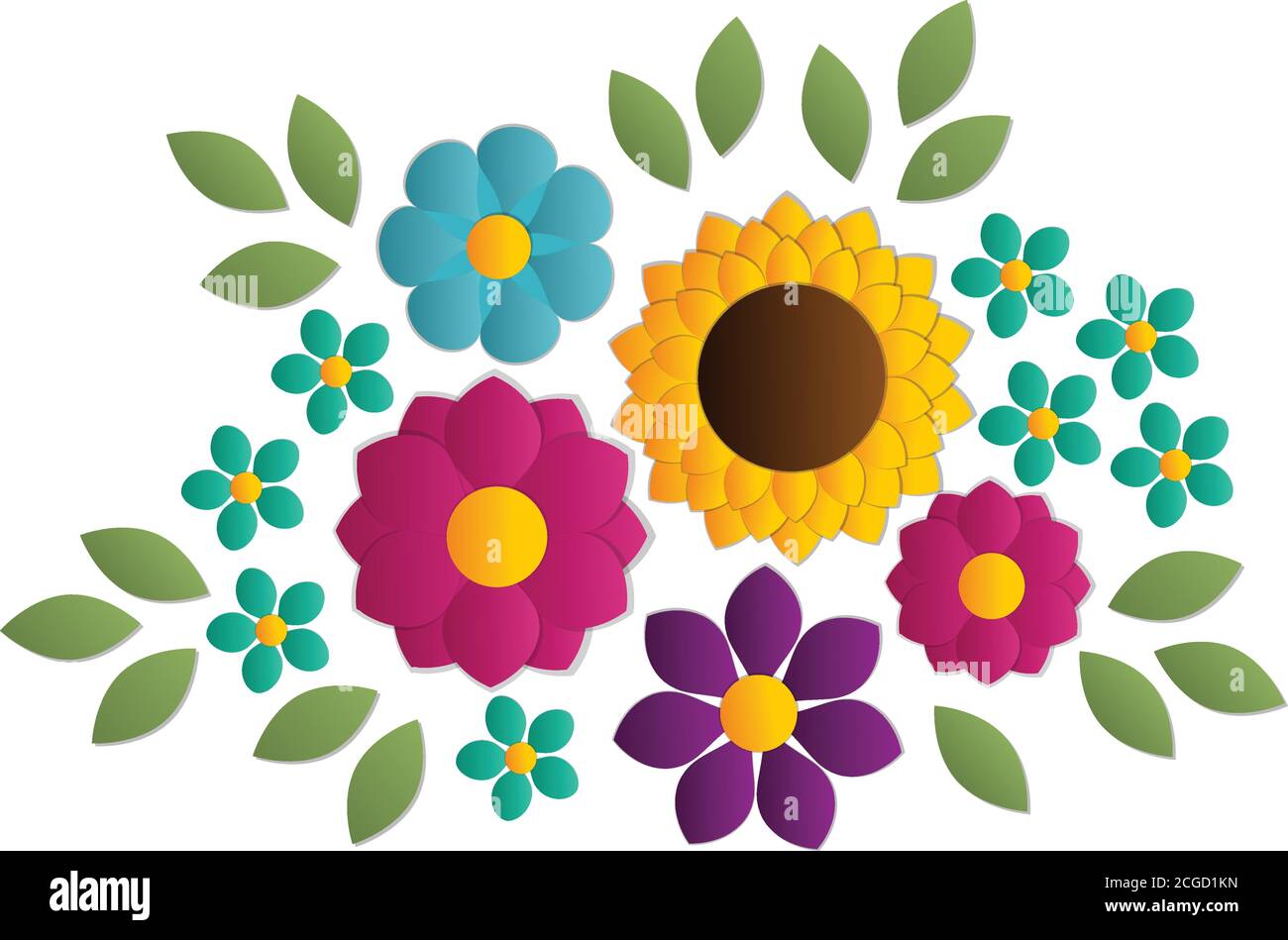 flower ,cut out style, vector graphic design element Stock Vector Image ...