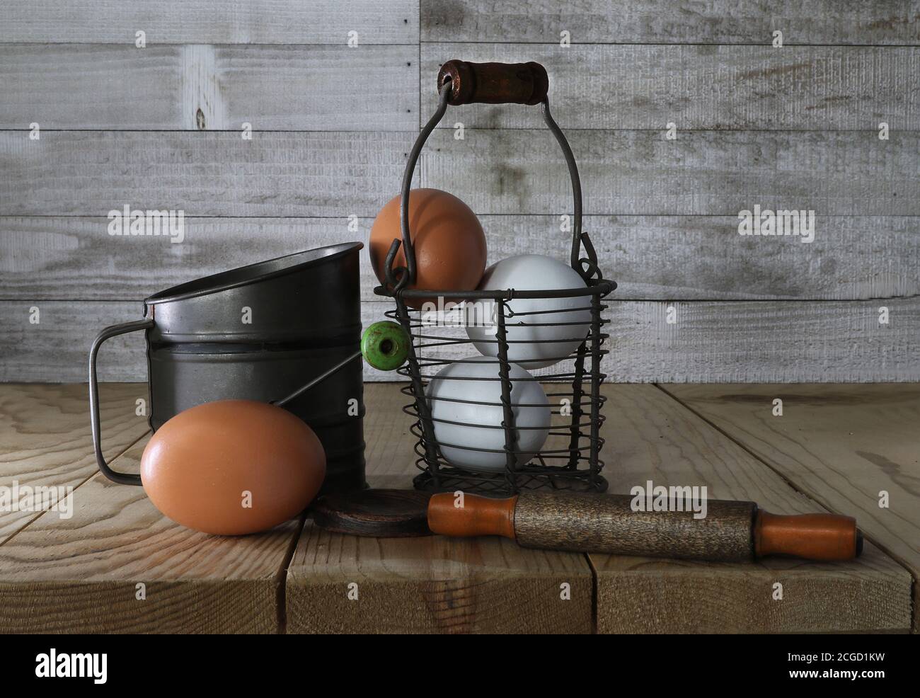 Farmhouse Eggs in rustic setting Photo By Adam Scull/PHOTOlink.net ...