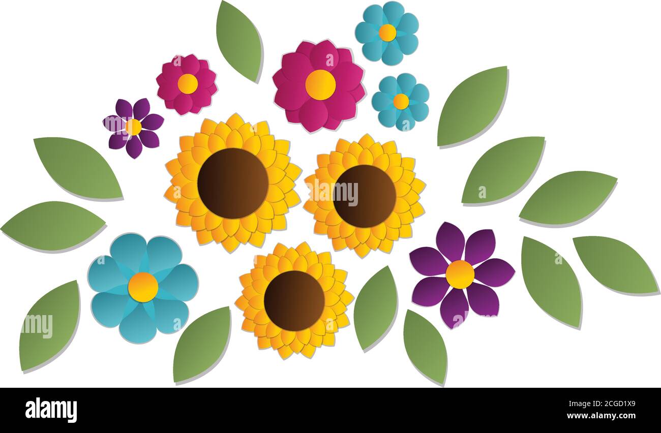 flower ,cut out style, vector graphic design element Stock Vector Image ...