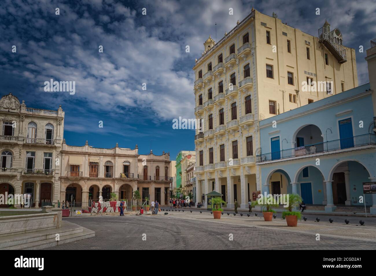 Typical spanish old town plaza hi-res stock photography and images - Alamy