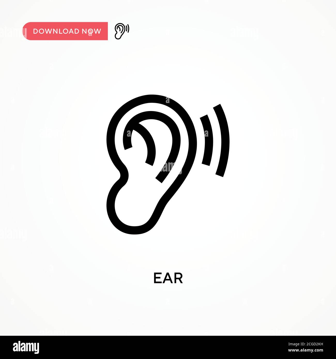 Ear Simple vector icon. Modern, simple flat vector illustration for web ...