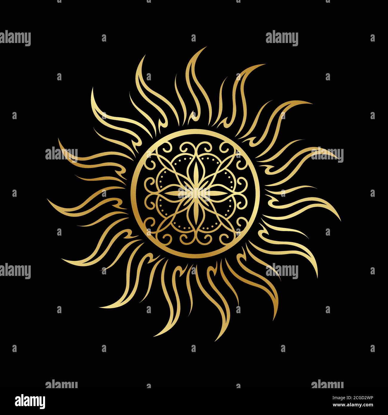 Gold Sun, vector Stock Vector Image & Art - Alamy
