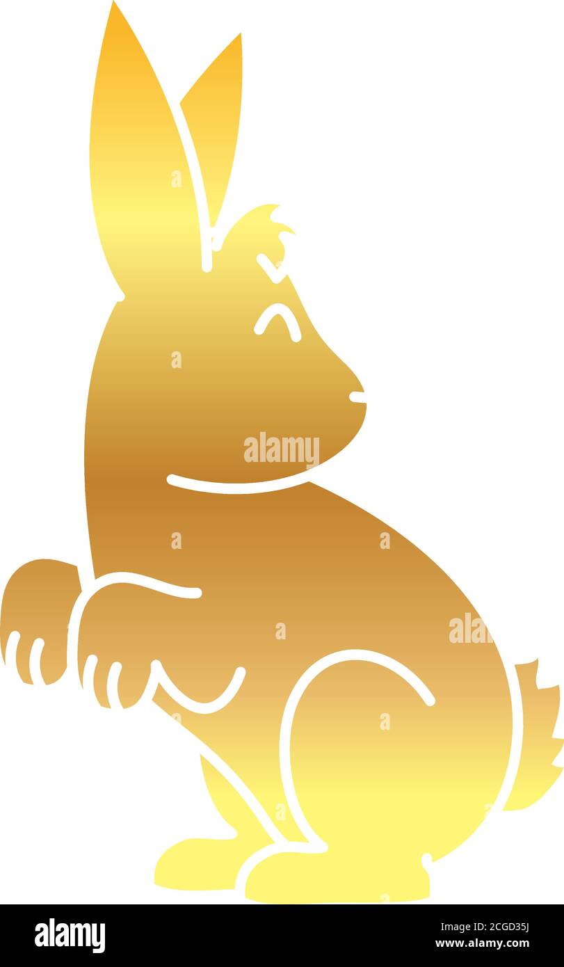 cute rabbit icon over white background, gradient style, vector ...