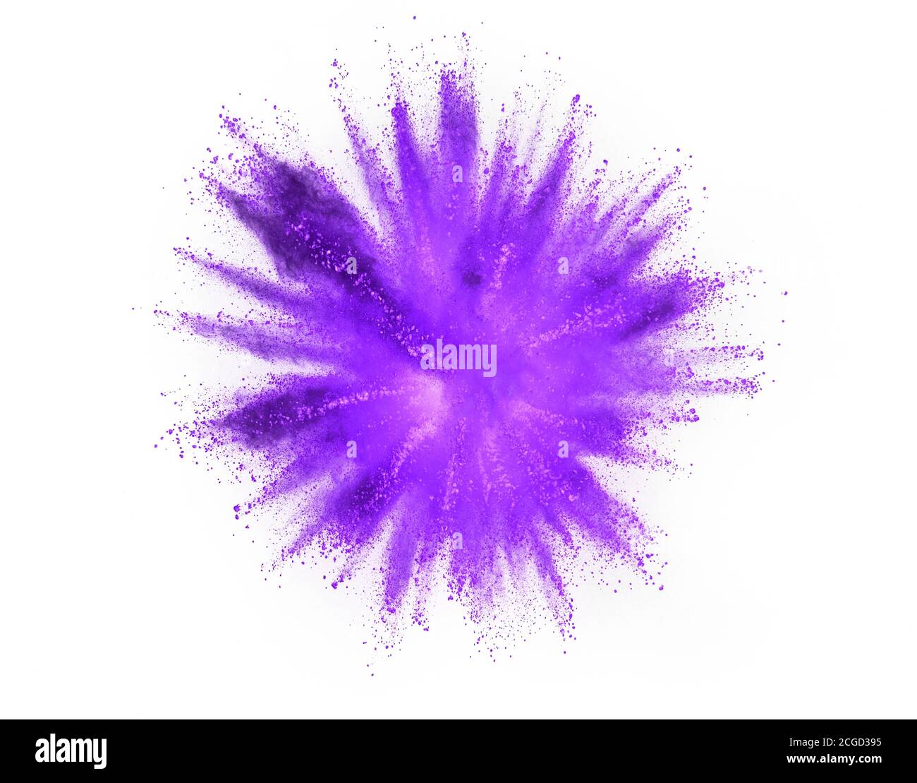Colored powder explosion isolated on white background Stock Photo - Alamy