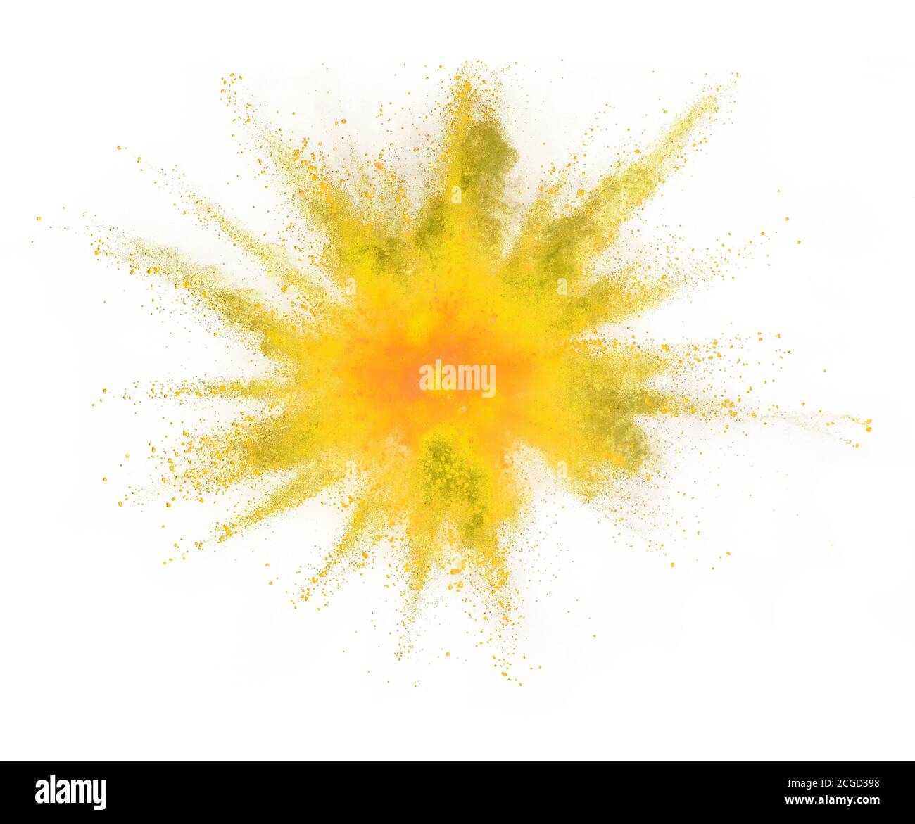 Colored powder explosion isolated on white background Stock Photo - Alamy