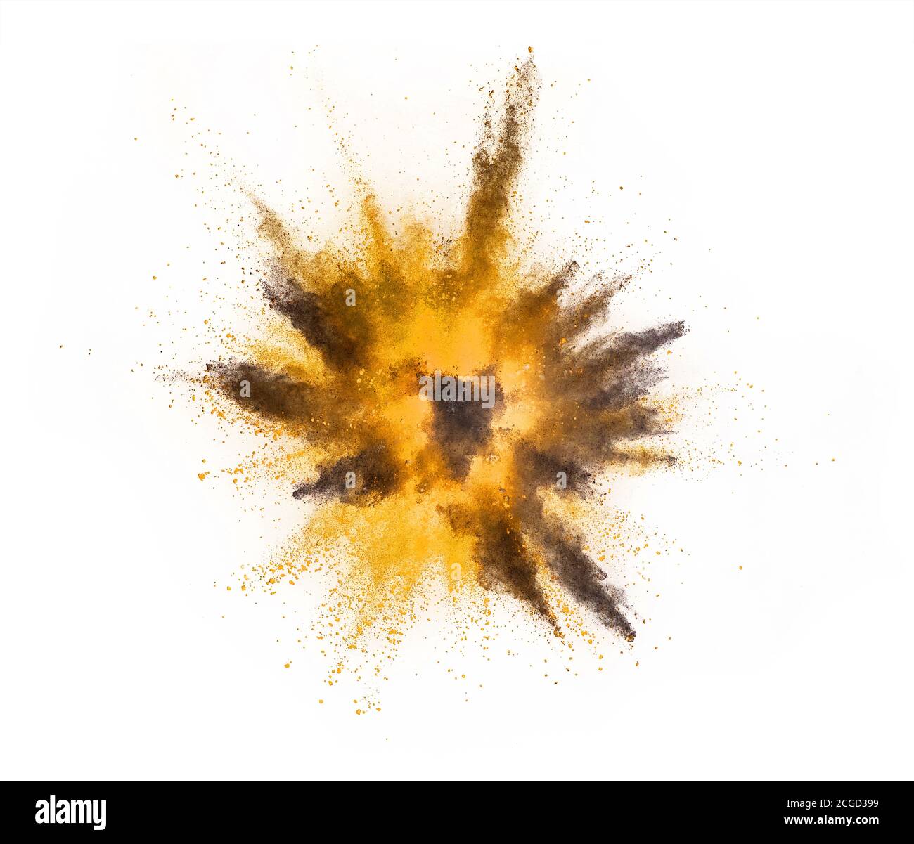 Gold powder explosion Cut Out Stock Images & Pictures - Alamy