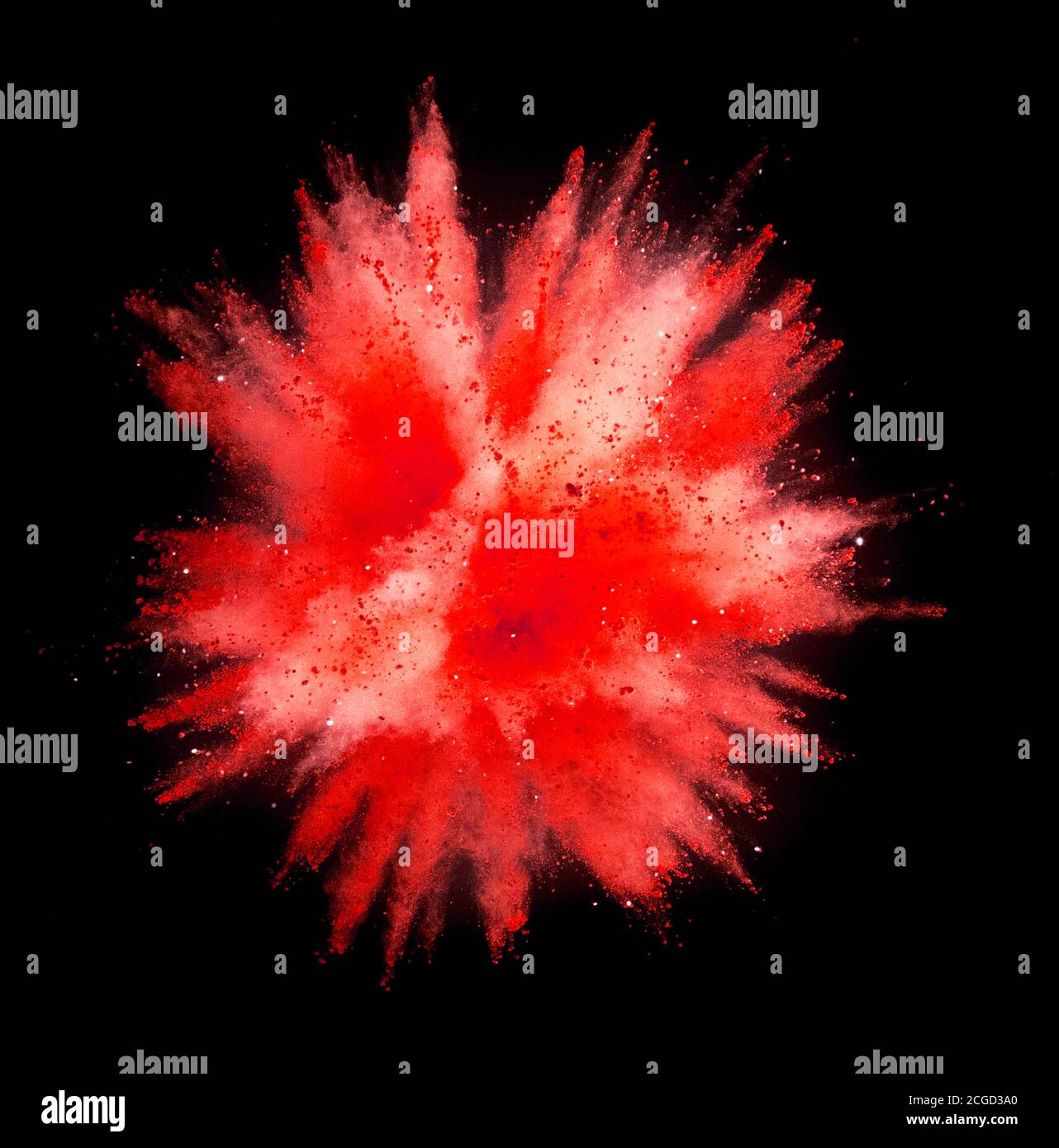 Colored powder explosion isolated on black background Stock Photo - Alamy