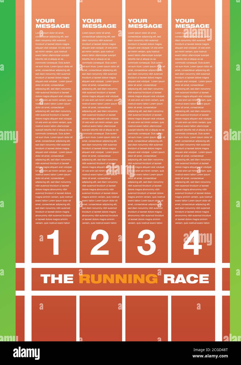 Vector illustration of a running race track with own area for headline ...