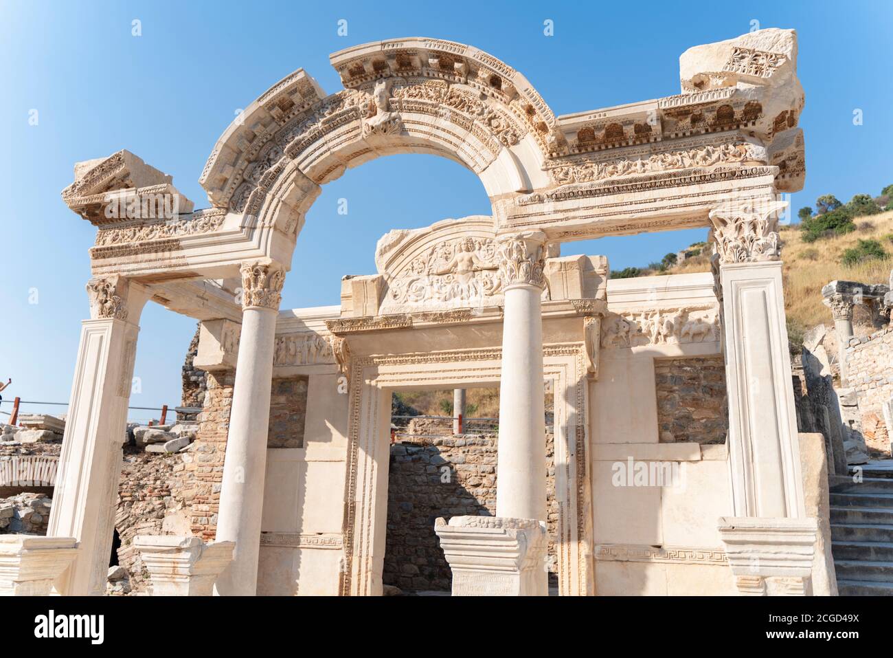 Ancient ruins in Ephesus Turkey - archeology background Stock Photo - Alamy