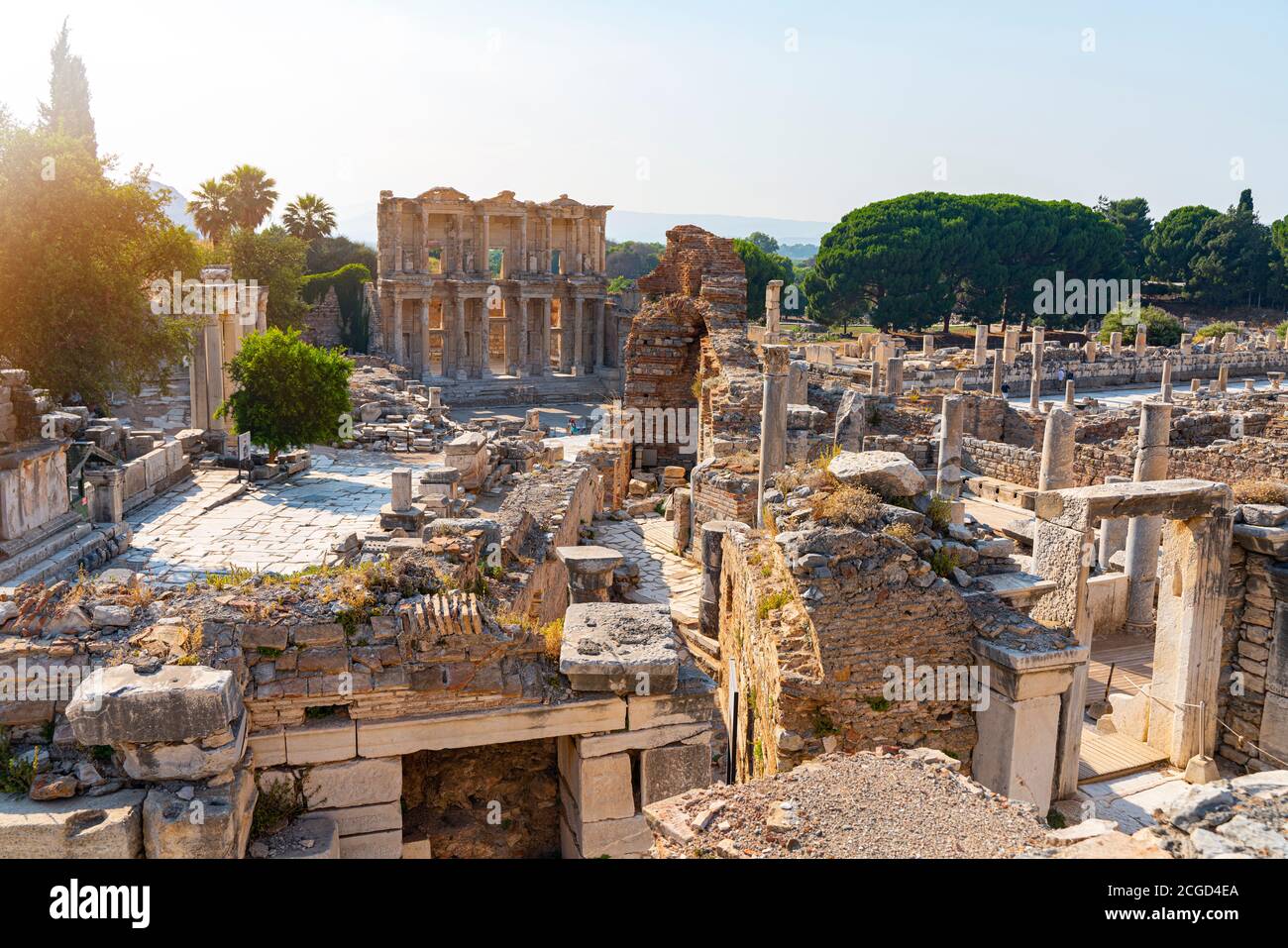 Ancient ruins in Ephesus Turkey - archeology background Stock Photo - Alamy