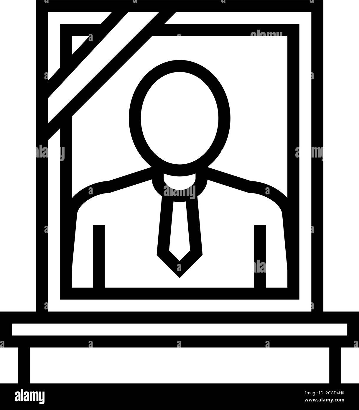 portrait dead human line icon vector isolated illustration Stock Vector ...